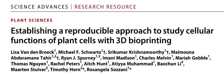 《Science Advances》：3D打印植物细胞助力研究细胞功能 - 科技前沿 - 颗粒在线